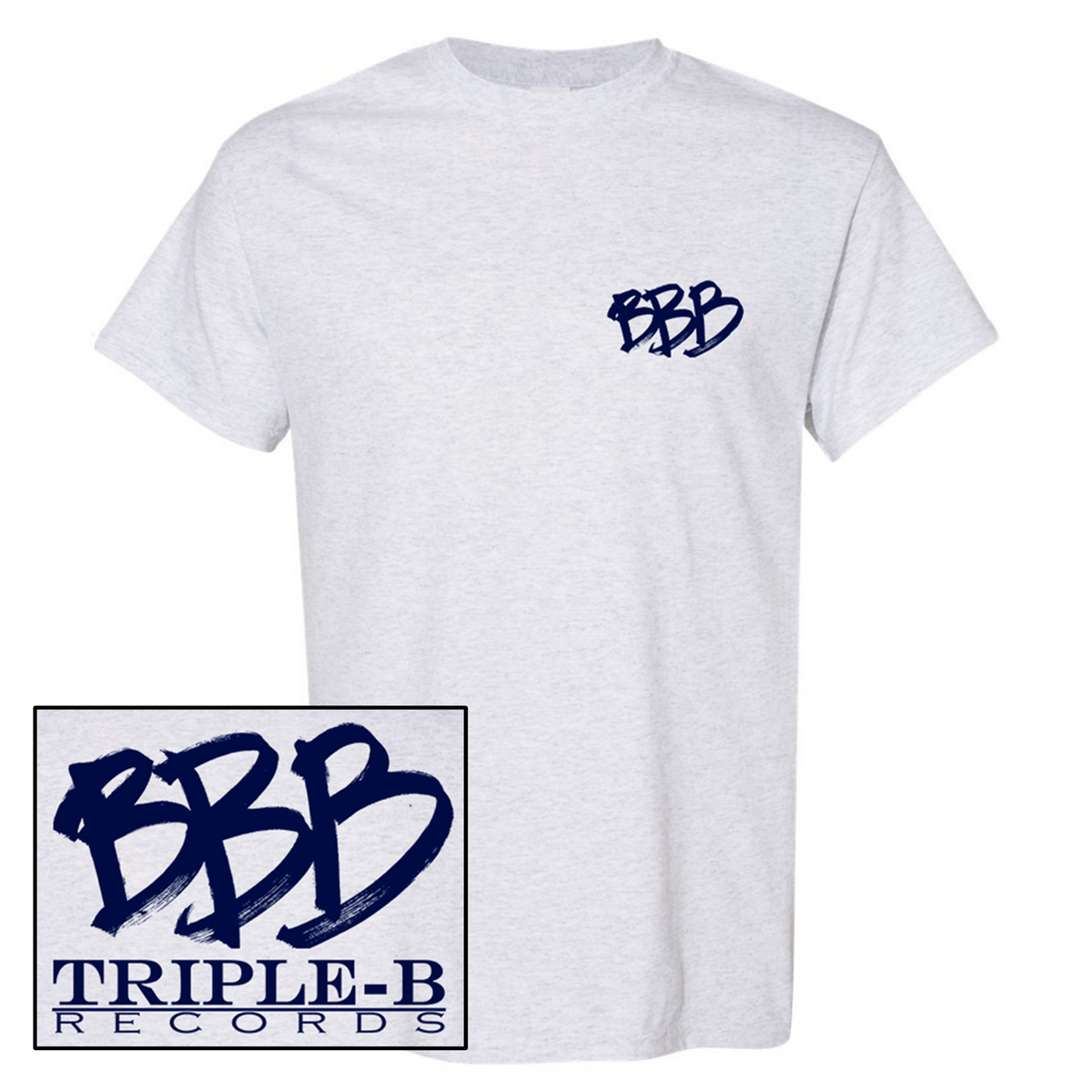 BBB Label Tee (Grey) – Triple B Records